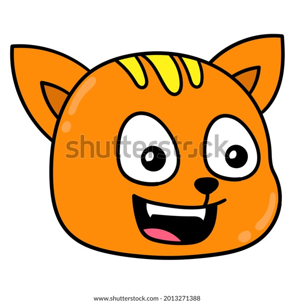 Orange Cat Head Smiling Happily Vector Stock Vector (Royalty Free ...