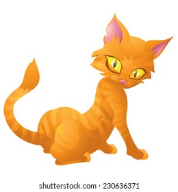 Orange Cat Looking Over Shoulder Pose Stock Vector (Royalty Free ...