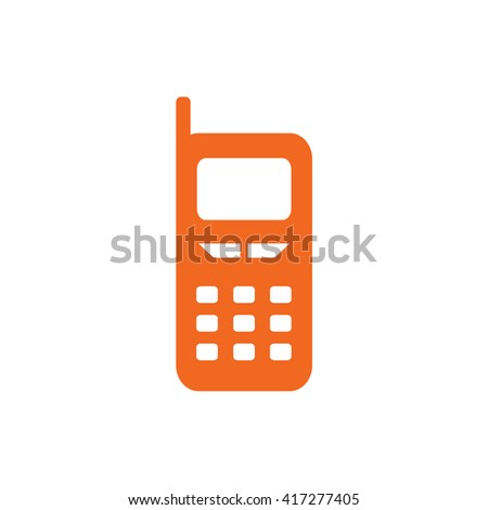 Orange Cellphone Icon Vector Illustration Stock Vector (Royalty Free ...