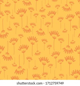 Orange Color Flowers Pattern Background Vector Stock Vector (Royalty ...