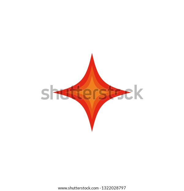 Orange Colour Star Logo On White Stock Vector (Royalty Free) 1322028797 ...