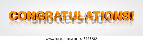 Orange Congratulations 3d Banner On White Stock Vector (Royalty Free ...