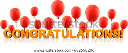 「Orange Congratulations 3 D Banner Red Balloons」のベクター画像素材（ロイヤリティフリー ...