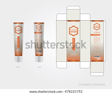Orange Cosmetic Package Design Include Box 스톡 벡터(사용료 없음) 478225792 ...