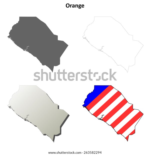 Orange County California Outline Map Set: เวกเตอร์สต็อก (ปลอดค่า ...