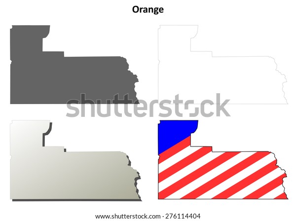 Orange County Florida Outline Map Set Stok Vektör (Telifsiz) 276114404