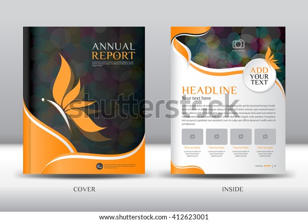 Orange Cover Annual Report Template Vector Stock Vector (Royalty Free ...