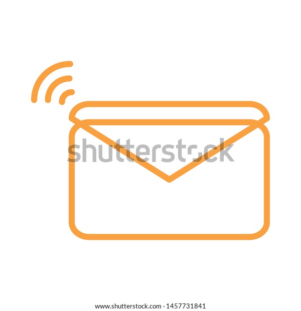 Orange Email Icon Vector Sign Electronic Stock Vector (Royalty Free ...