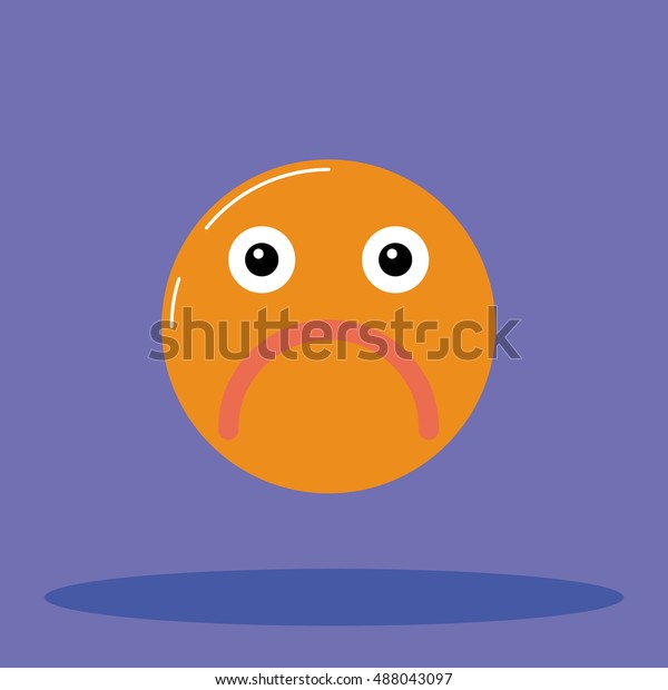 Orange Emoji Sad Face Angry Emoticon Stock Vector (Royalty Free) 488043097