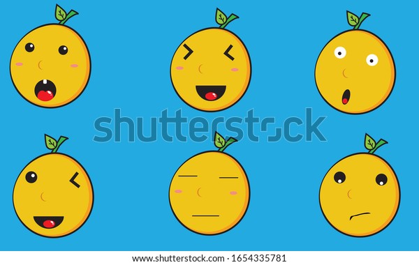 Orange Emoticon Vector Drawing Childrens Books: vetor stock (livre de ...