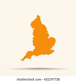 England Mapborder Chromeorangecopper Metal Shine Gradient Stock Vector ...