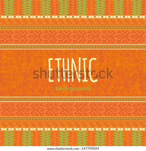 Orange Ethnic Textile Background Stock Vector (Royalty Free) 147799094 ...
