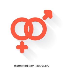 Orange Gender Symbol Drop Shadow On Stock Vector (Royalty Free ...