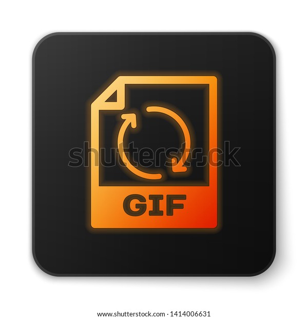 Orange Glowing Gif File Document Icon Stock Vector (Royalty Free ...