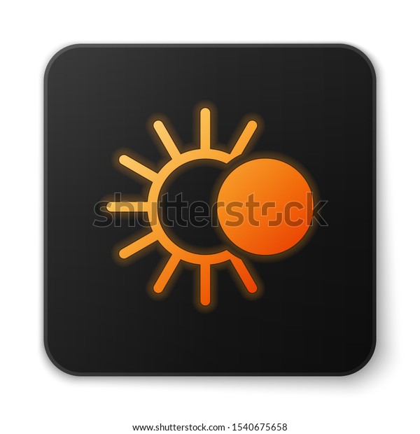 Orange Glowing Neon Eclipse Sun Icon Stock Vector (Royalty Free ...