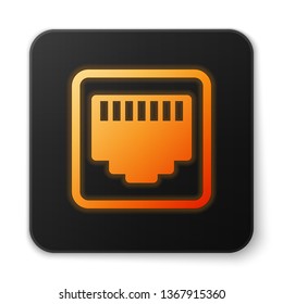 Orange Glowing Network Port Cable Socket Stock Vector (Royalty Free ...