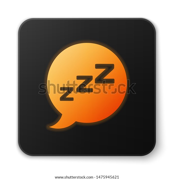 Orange Glowing Speech Bubble Snoring Icon Stock Vector (Royalty Free ...
