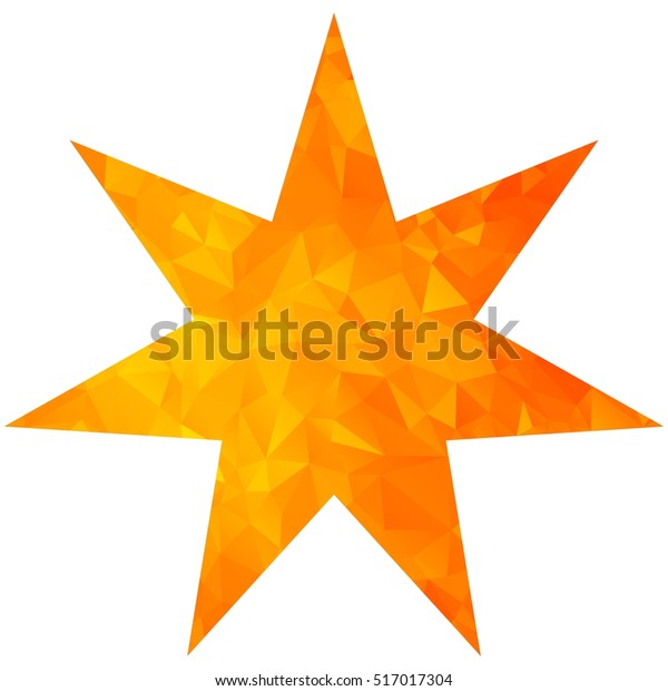 Orange Gold Star Isolated On White Stock Vector (Royalty Free ...