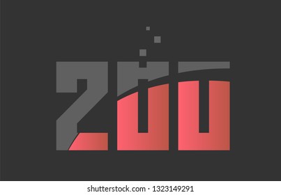 Orange Grey Number 200 Logo Design Stock Vector (Royalty Free ...