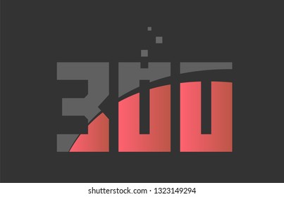 Orange Grey Number 300 Logo Design Stock Vector (Royalty Free ...