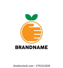 Orange Hand Logo Vector Illustration Stock Vector (Royalty Free ...
