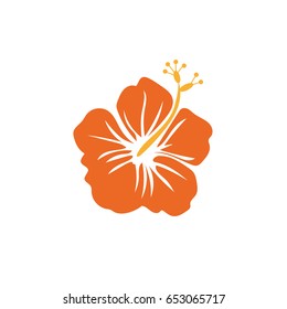 Orange Hibiscus Flower Vector Stock Vector (Royalty Free) 653065717 ...