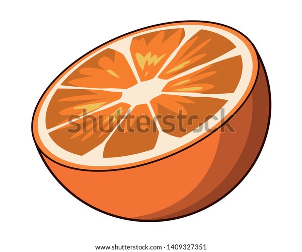 Orange Icon Cartoon Vector Illustration Graphic Stock Vector (Royalty ...