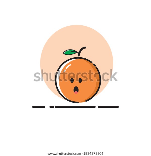 Orange Icon Cute Vector Illustration Shocked Stock Vector (Royalty Free ...