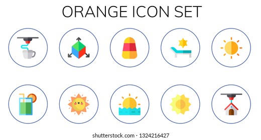 Orange Icon Set 10 Flat Orange Stock Vector (Royalty Free) 1324216427 ...