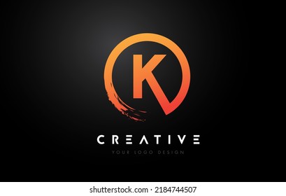 Orange K Circular Letter Logo Circle Stock Vector (Royalty Free ...