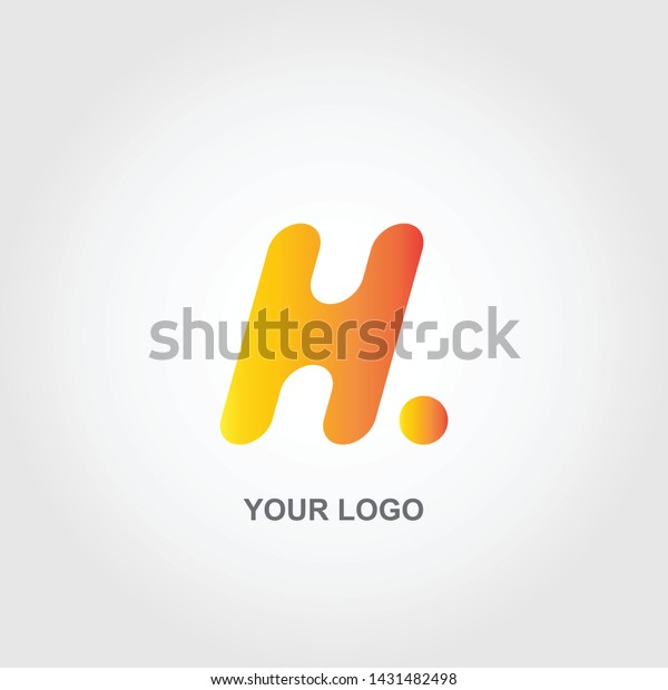 Orange Letter H Logo Gradation Color: เวกเตอร์สต็อก (ปลอดค่าลิขสิทธิ์ ...