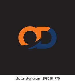 Orange Letter Od Symbol Vector Illustration Stock Vector (Royalty Free ...