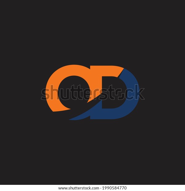 Orange Letter Od Symbol Vector Illustration Stock Vector (Royalty Free ...