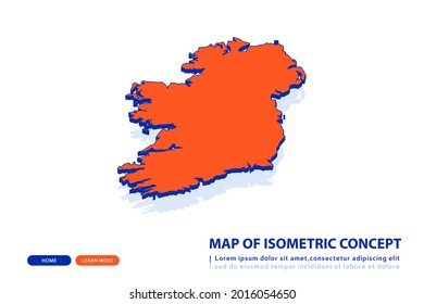Orange Map Ireland On White Background Stock Vector (Royalty Free ...