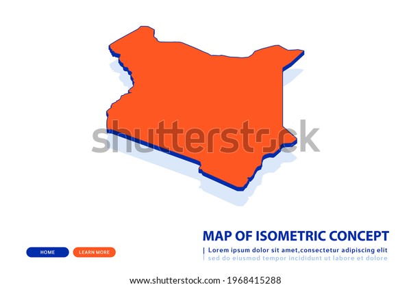 Orange Map Kenya On White Background Stock Vector (Royalty Free ...