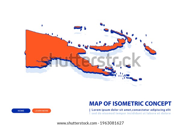 Orange Map Papua New Guinea On Stock Vector (Royalty Free) 1963081627 ...