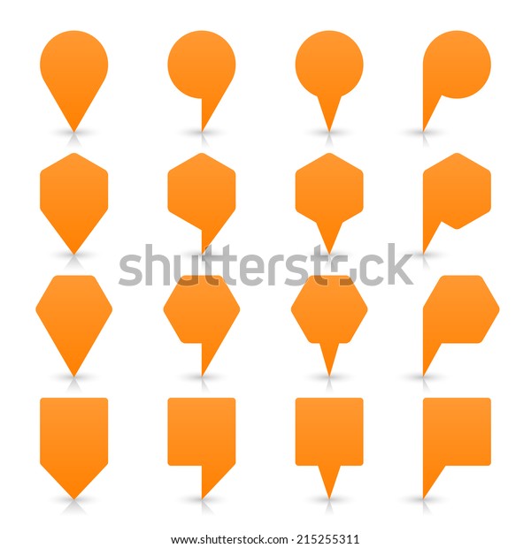 Orange Map Pin Sign Location Icon Stock Vector (Royalty Free) 215255311 ...