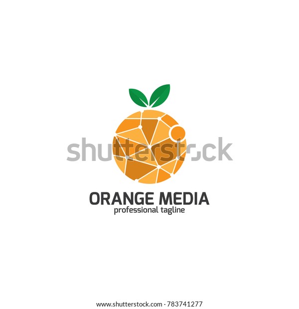 Orange Media Logo Illustration Template Fruits Stock Vector (Royalty ...