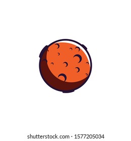 Orange Moon On White Background Stock Vector (Royalty Free) 1577205034 ...