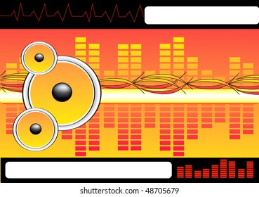 Orange Music Background Stock Vector (Royalty Free) 48705679 | Shutterstock