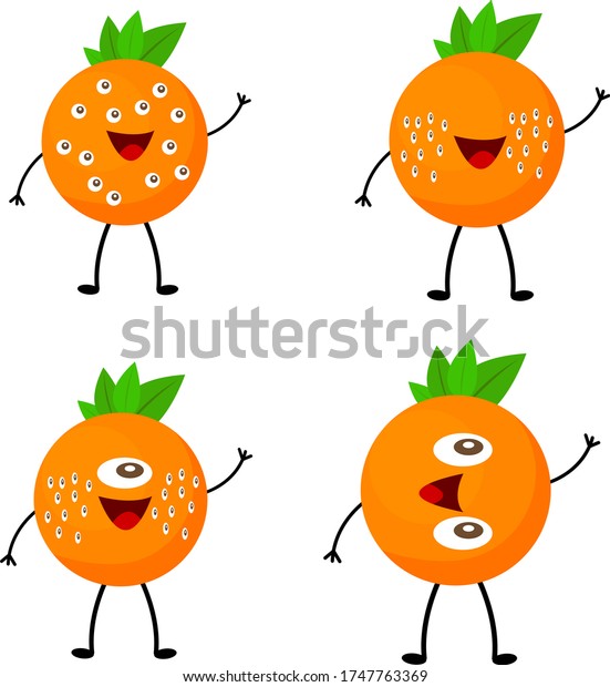 Orange Mutant Cartoon Set Tropical Vegetable Stock Vector (Royalty Free ...