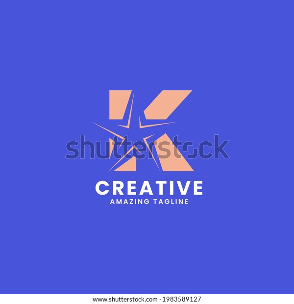 Orange Negative Space Star On Letter Stock Vector (Royalty Free ...