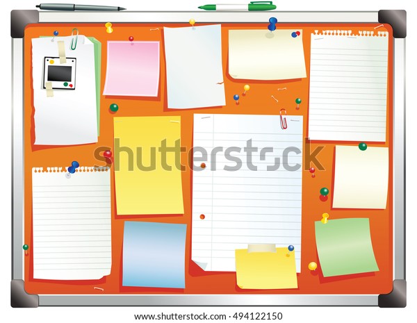 Orange Notice Board Stock Vector (Royalty Free) 494122150
