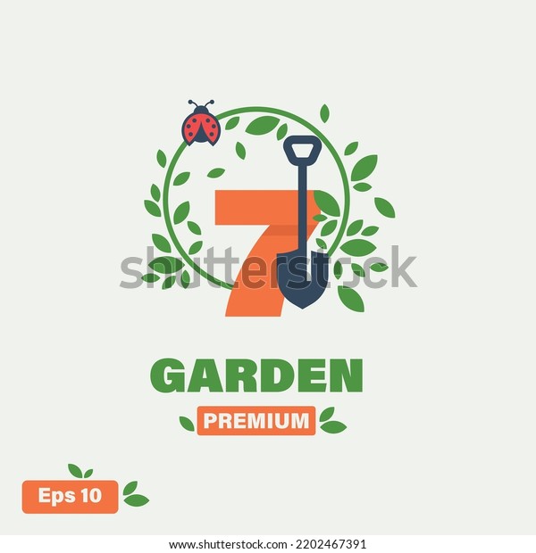 Orange Number 7 Logo Leaves Symbol Stock Vector (Royalty Free ...