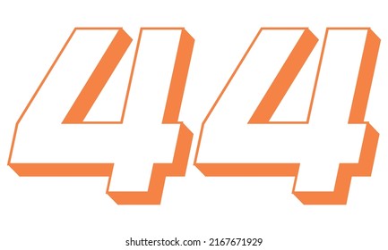 Orange Number Forty Four Vector Illustration Stock Vector (Royalty Free ...