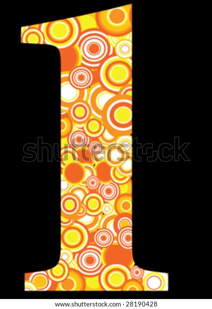 Orange Number One Circle Decoration Stock Vector (Royalty Free) 28190428