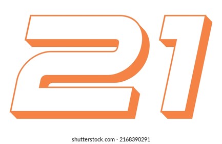 Orange Number Twenty One Vector Illustration Stock Vector (Royalty Free ...