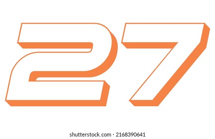 Orange Number Twenty Seven Vector Illustration Stock Vector (Royalty ...