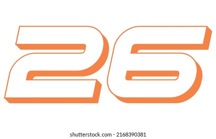 Orange Number Twenty Six Vector Illustration Stock Vector (Royalty Free ...