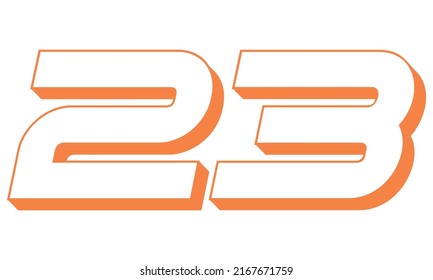 Orange Number Twenty Three Vector Illustration Stock Vector (Royalty ...